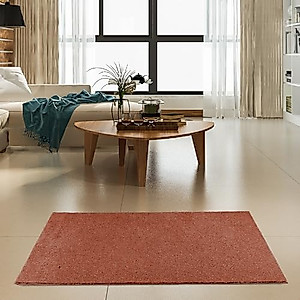 Furnish my Place Modern Plush Solid Color Rug - Rust, 2' x 3', Pet and Kids Friendly Rug. Made in USA, Area Rugs Great for Kids, Pets, Event, Wedding