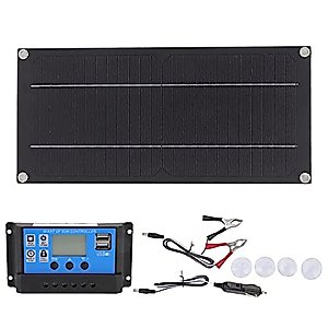 600W 18V Solar Panel Kit, 100A Solar Charge Controller with Battery Clips Battery Charging Kit for Marine Boat RV Camping Emergency Power