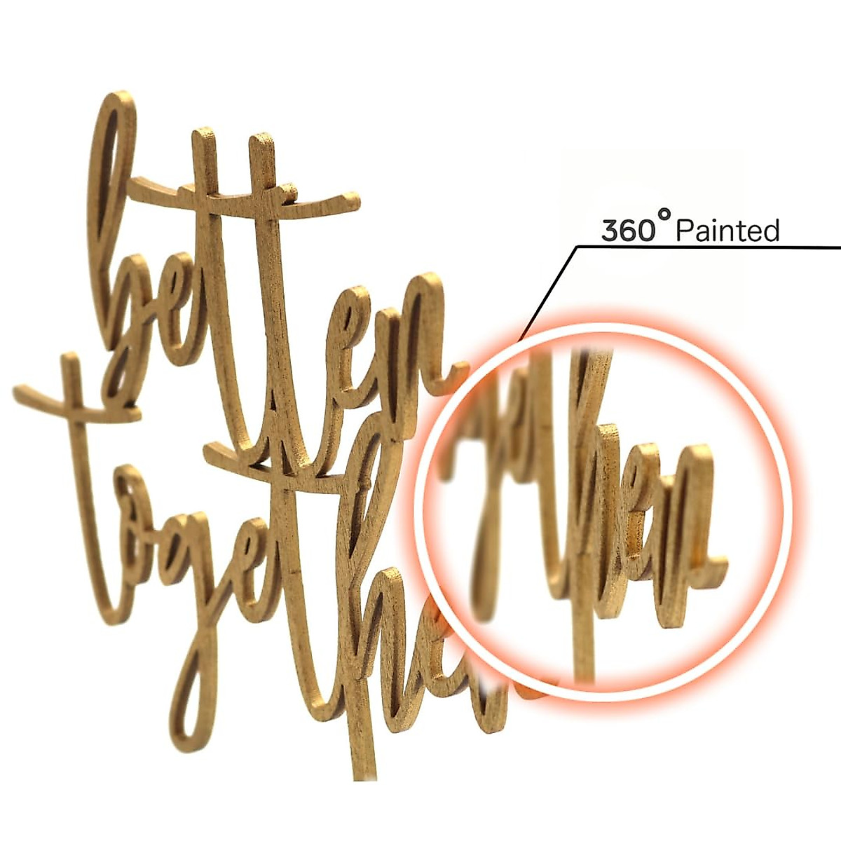 Shop Simply Perfect Wedding Cake Topper, Personalized Cake Topper for Anniversary, Engagement - Double Sided Black, Rose Gold, Wood Finish, Your Custom Text - Made in USA (Design 6)