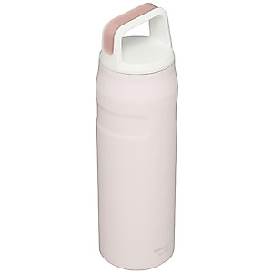 Stanley IceFlow Cap and Carry+ Water Bottle 24 OZ | Wide Mouth Twist Lid | Lightweight & Leakproof for Travel & Gym | Insulated Stainless Steel | BPA-Free | Rose Quartz Glimmer