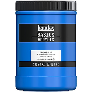 Liquitex BASICS Acrylic Paint, 946ml (32-oz) Jar, Cerulean Blue Hue