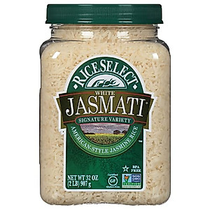 RiceSelect Jasmati Rice, Long-Grain Jasmine Rice, Premium Gluten Free Rice, Non-GMO, 32 Ounce Jar