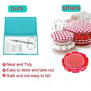 DVECUE Megnetic Sewing Needle Case Knitting Pin Organizer Portable Stitching Pin Storage Box for Pin Holder 3Pieces