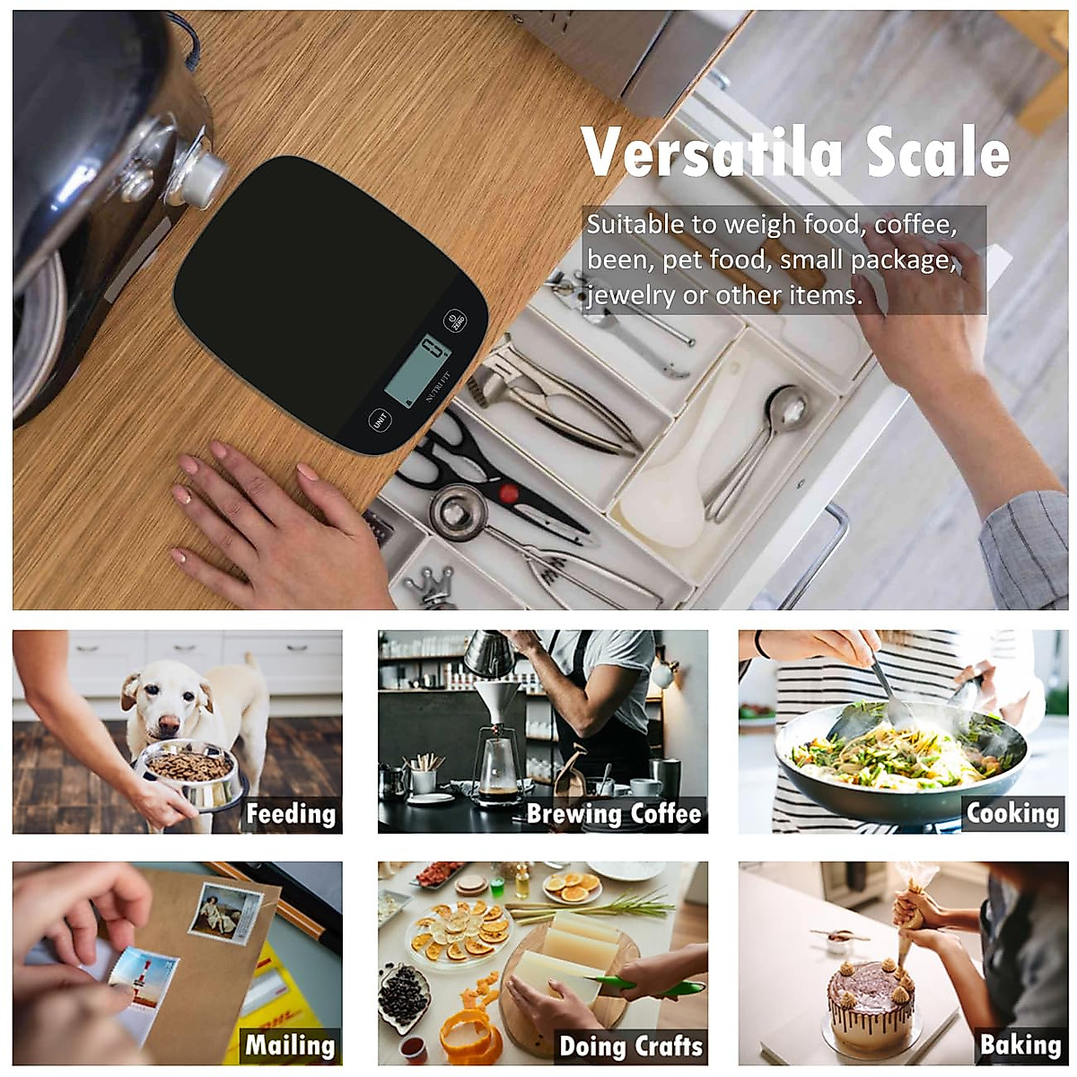 NUTRI FIT Digital Food Scale Kitchen 0.1oz, Coffee Scale, Weighing for Ounces and Grams Accurate for Weight Loss, Baking, Dieting, Keto Cooking, Meal Prep