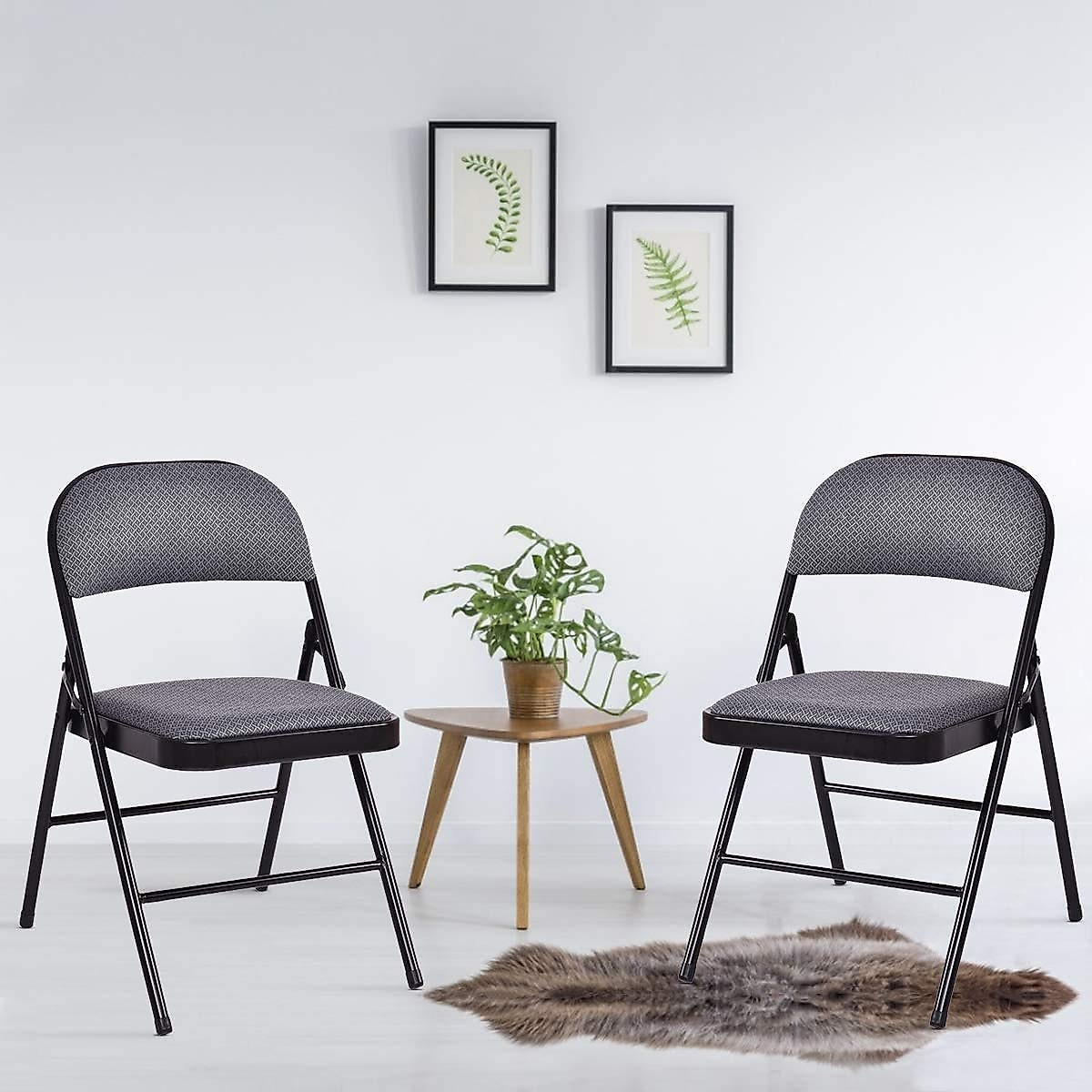 ReunionG Charles Folding Chair, 4 PCS, Black