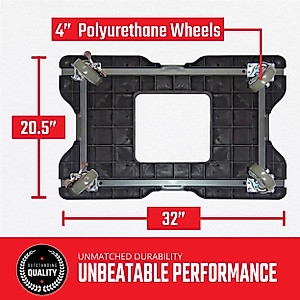 SNAP-LOC, Heavy Duty Moving Dolly 4 Wheels, 1,500 lb with Panel Bars, 4 Inch Casters, Dollies for Moving Cargo, E Strap Attachment Included, Black