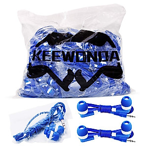 Keewonda Wired Classroom Earbuds for School 50 Pack Bulk Earbuds Headphones for Kids Classoom Students Multipack Earphones for iPad Chromebook Laptops