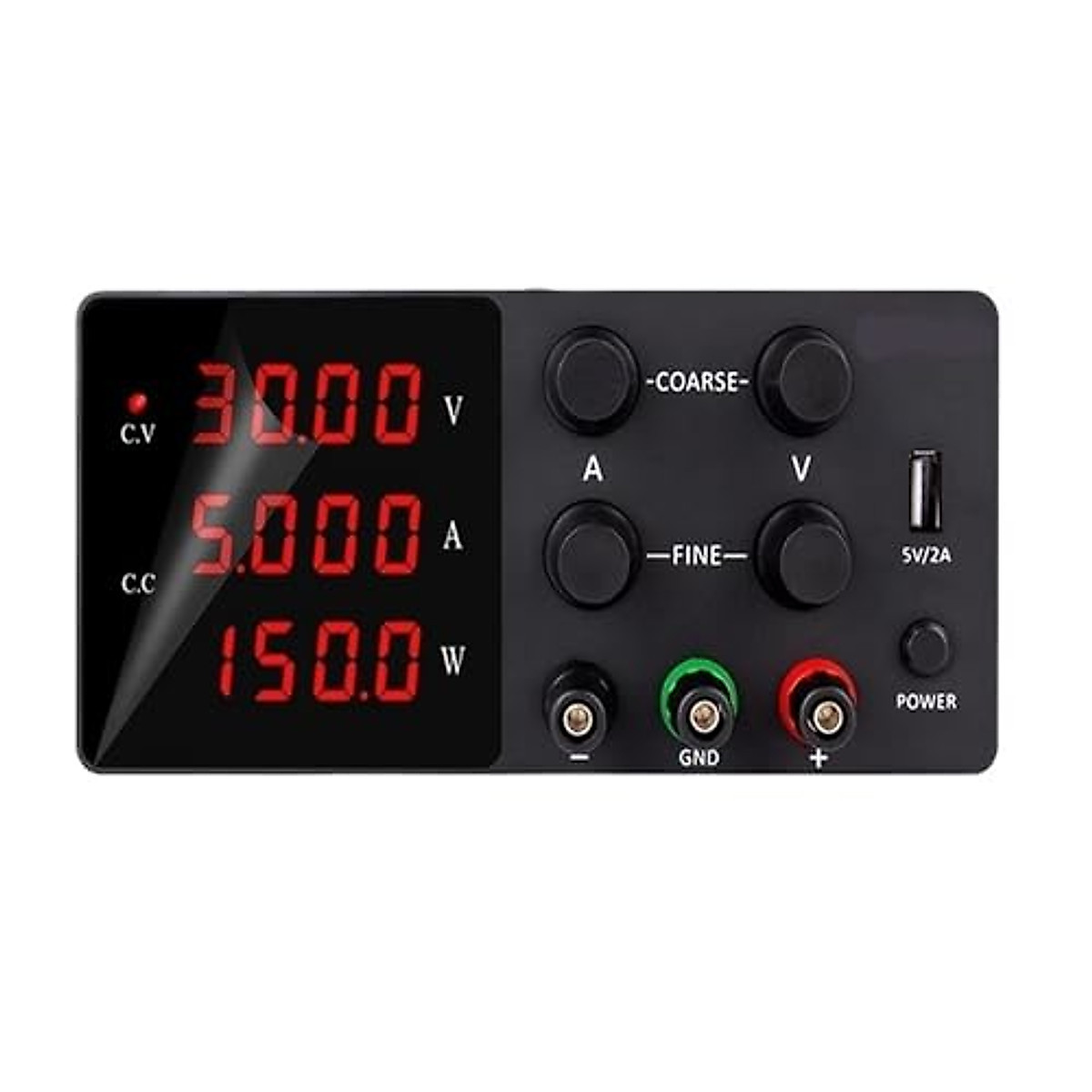 Adjustable DC Power Supply 30V 10A 60V 5A 120V Bench Source Stabilized Power Supply Voltage Regulator Switch(30V10A Black,110V)