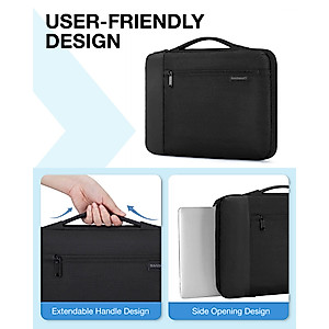 Laptop Sleeve Bag, BAGSMART Laptop Case Compatible with MacBook Air/Pro Retina,13-13.3 inch Notebook Compatible with MacBook Pro 14 inch 2021 2022 M1 Pro/Max, Computer Bag with Pocket, Handle, Black