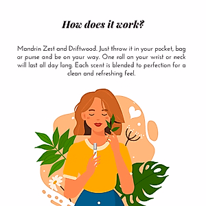 Artnaturals Coast to Coast - Roll On Perfume - Rollerball Fragrance - Mandarin Zest & Driftwood Scent - .33 oz