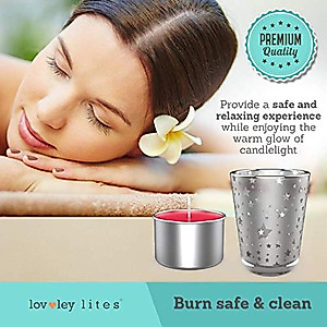Lovley Lites Soy Tealight Candles Apple Cinnamon - 36 Premium 1 Inch Tall Red Tea Candles, Long Burning Tea Lights Scented with Essential Oils
