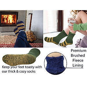 6 pairs Packs Thermal Lodge Socks for Men and Women, Heated Winter Non-Skid Boot Socks, Insulated for Cold (as1, numeric, numeric_10, numeric_13, regular, regular, Assorted Copper, 10-13)