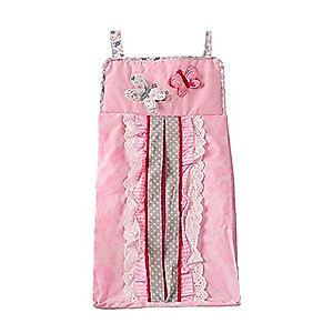 100% Cotton Butterfly Diaper Stacker Storage 1 PC Lovely Pink 3 D Butterfly Crib Diaper Organizer (Pink Butterfly Diaper Stacker)