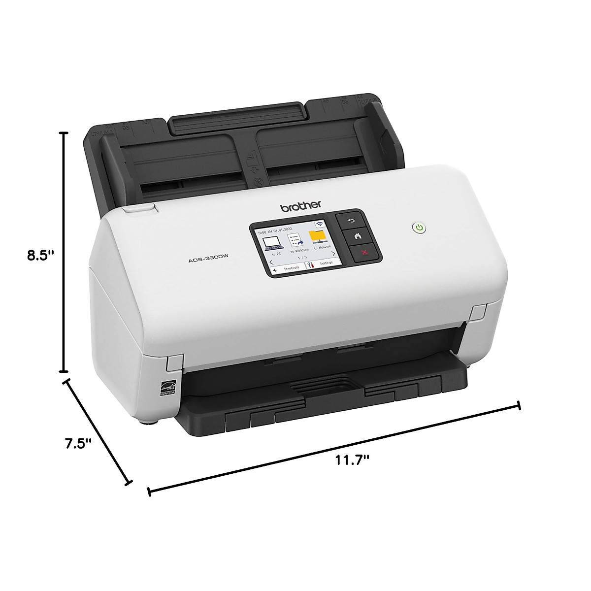 Brother ADS-3300W Wireless, High-Speed Desktop Scanner | 2.8-inch Touchscreen | Scans Up to 40ppm1