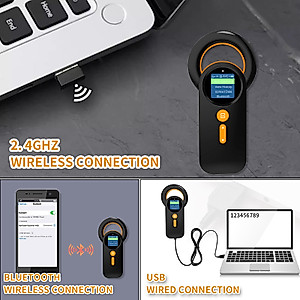 Bluetooth Pet Microchip Reader,Alacrity 3-in-1(2.4GHz Wireless+Bluetooth+USB) Animal Universal Microchip Tag Reader Scanner with 1.44” TFT Screen,800mA*H Rechargeable Battery,240 Pieces Data Storage