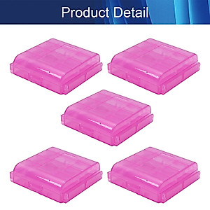 4 x AA Battery Storage Case Holder Organizer Box Purple 5Pcs,Aicosineg
