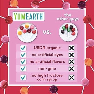 YumEarth Organic Pops Variety Pack, 250 Fruit Flavored Favorites Lollipops, Allergy Friendly, Gluten Free, Non-GMO, Vegan, No Artificial Flavors or Dyes