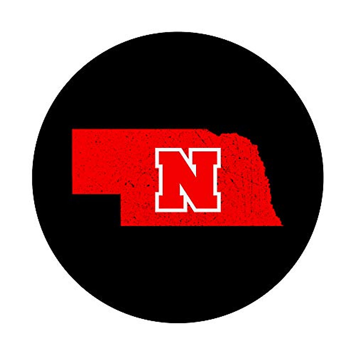 Nebraska Black and Red Vintage State Map PopSockets PopGrip: Swappable Grip for Phones & Tablets