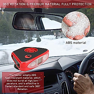 Portable Car Heater, Brynnl 12V/150W Auto Car Heater That Plugs Into Cigarette Lighter, Fast Heating 2 in 1 Electric Car Defroster Defogger/Cooling Fan 360-degree Rotation with Lighting Function