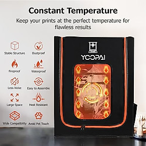 3D Printer Enclosure with LED Lighting, Fireproof Dustproof Tent Constant Temperature Protective Cover for Creality Ender 3/Ender 3 Pro/Ender 3V2/Ender 3S1/Neo/Anycubic Elegoo, Medium