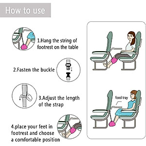 Foot Rest,Airplane Footrest Made with Premium Foam,Head Hammock Portable Travel Footrest Flight Carry-On Foot Rest Adjustable Height Foot Rest Travel Accessories Footrests Hammock,Black