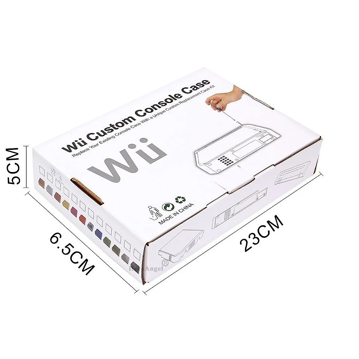 New Replacement Full Housing Shell Cover Case with Buttons Sticker Accessories for Wii Console-Transparent Blue