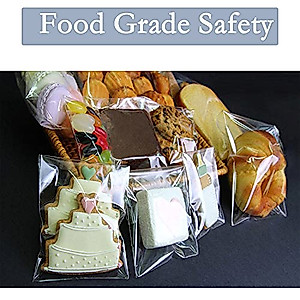 Vikeivty 120pcs 5×7 Inch Clear Resealable Cello Cellophane Bags, Self Sealing OPP Cello Bags for Bakery Cookies Decorative Wrappers