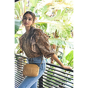 EVVE Quilted Crossbody Bags for Women - Stylish Camera Bag with Tassel - Lightweight Medium Size Shoulder Purse | Black