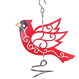 18" Wind Spinner Outdoor Hanging Metal Figurine Spinner for Garden Décor Ornament Lawn Yard Patio,Cardinal