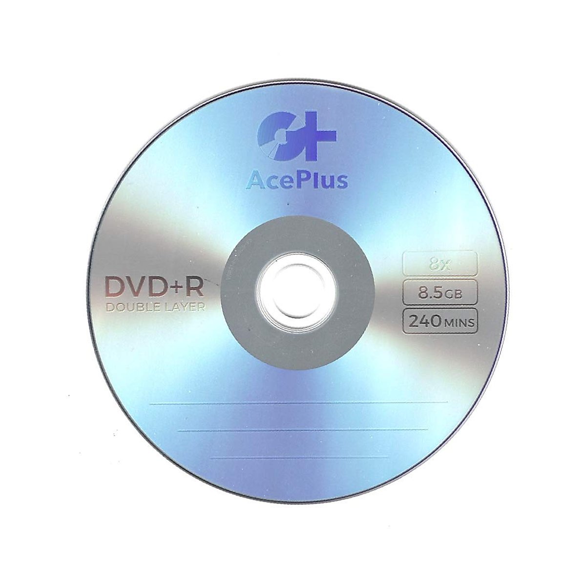 AcePlus 50-Pack DVD+R Dual Layer Discs with 8X Speed, 8.5 GB of Data and Logo-Branded Silver Surface in Cakebox