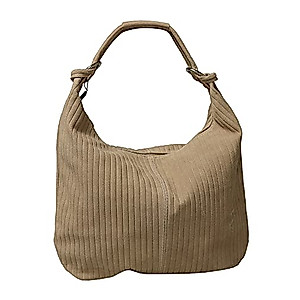 Pierre Cardin Beige Leather Large Hobo Relaxed Suede Shoulder Bag for womens