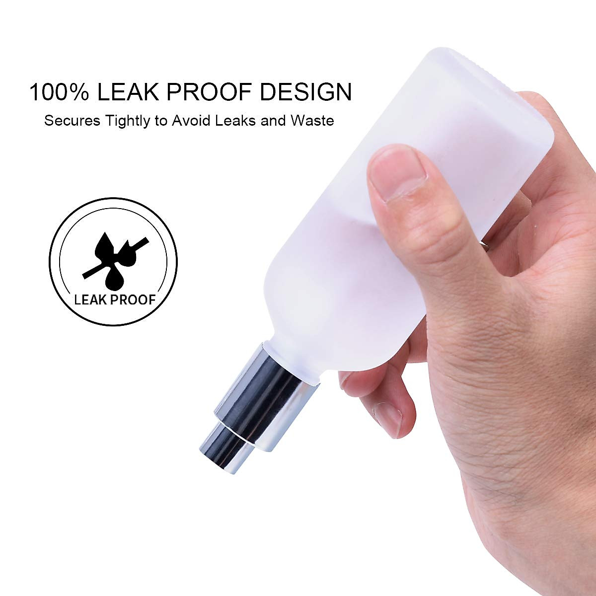 Empty Frosted Glass Spray Bottle 3.4oz, Perfume Atomizer, Fine Mist Spray (2 PACK)