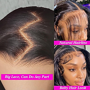 ANNELBEL 13x6 Wear and Go Glueless Body Wave Lace Front Wigs Human Hair HD Transparent Lace Frontal Wigs Pre Plucked with Baby Hair 180% Density Human Hair Wigs for Black Women 18 Inch Natural Color
