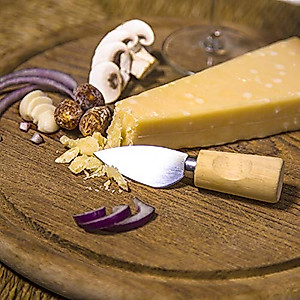 Kingrol 8 Pieces Cheese Knives with Wooden Handles, Cheese Slicer & Cutter Set