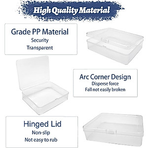 Goiio 3 Pcs 5.6x4.2x1.8 Inches Clear Rectangle Box for Collecting Small Items, Beads, Game Pieces, Business Cards, Crafts Accessories