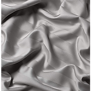 King Sheets by Pure Bamboo, Genuine 100% Organic Viscose Derived from Bamboo Bed Sheet Set, Luxuriously Soft & Cooling, Double Stitching, Lifetime Quality Promise (King, Jacquard Silver)