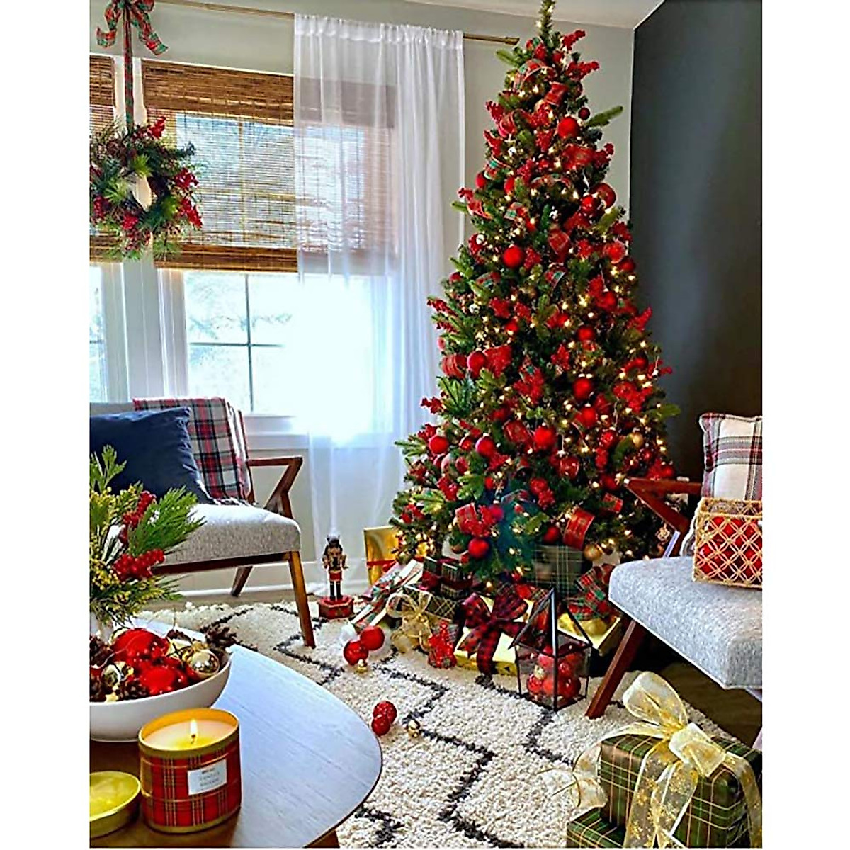 Hedume 50pcs Artificial Pine Branches, 11" x 4" and Features 3 Stems Greenery Xmas Pine Picks Pine Leaves Pine Twigs for Garland Wreath Christmas Embellishing and Home Garden Decoration