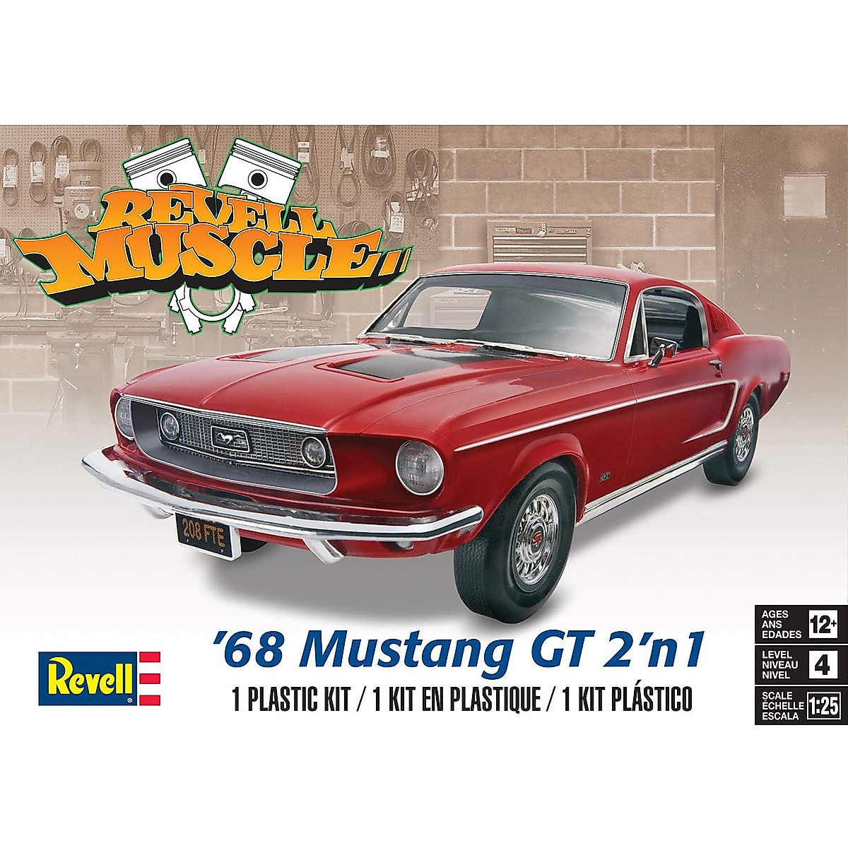 Revell 1:25 '68 Mustang GT 2 'N 1, Red