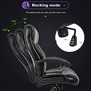 Big and Tall Office Chair 500lbs Wide Seat Ergonomic Desk Chair with Lumbar Support Arms High Back PU Leather Executive Task Computer Chair