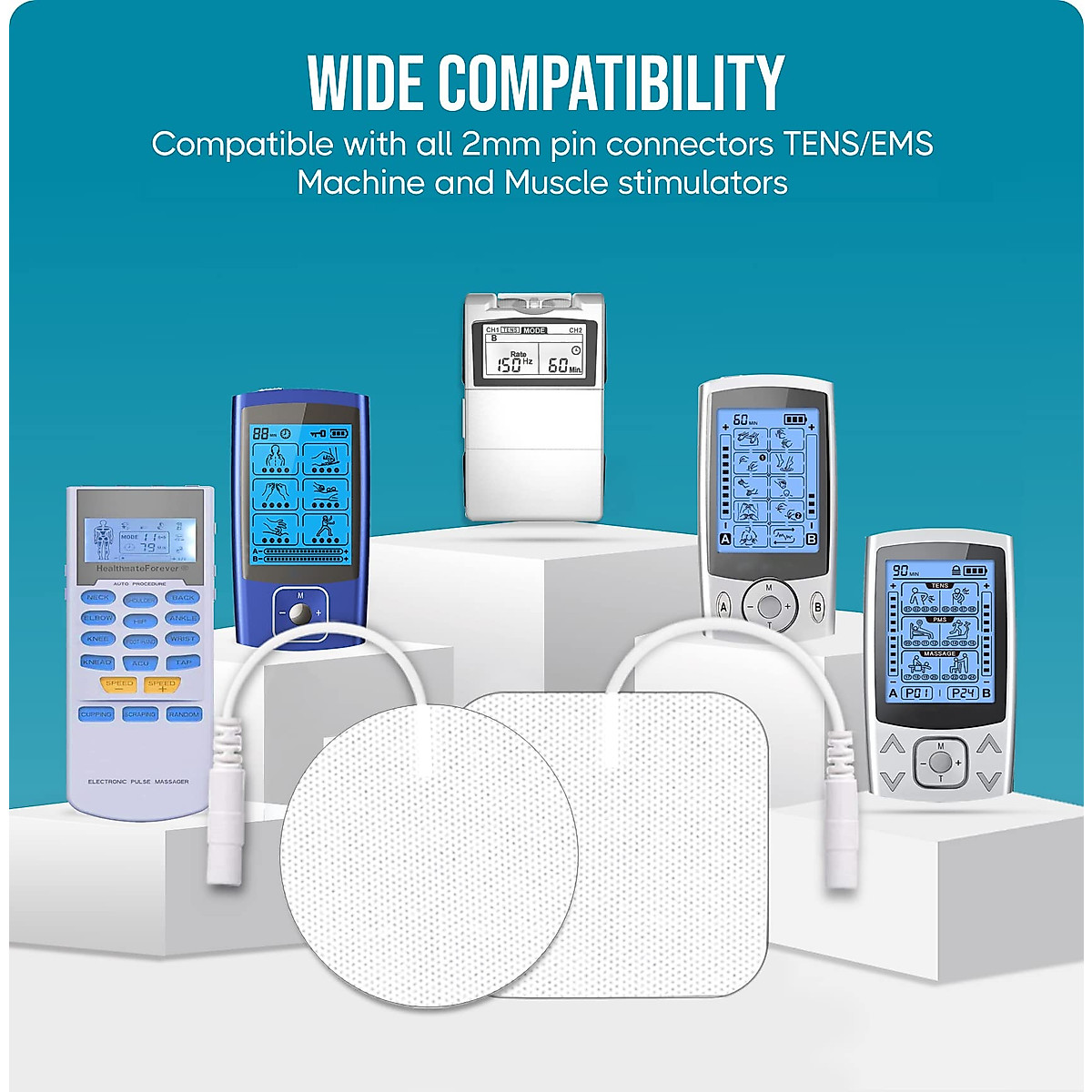 TENS Unit Replacement Pads, Combination 20 PCS Multiple Sizes Electrodes TENS Unit Pads, SM Electrode Patches(pin-in), Latex-Free Self-Adhesive TENS Pads for TENS/EMS Muscle Stimulation Machine