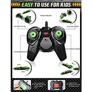 Remote Control Car，Rc Stunt Snake 360° Roll Rotation Transforming Toy，With 2.4Ghz High Frequency Controller Birthday Christmas For Girls Boys Cool Stuff Toys drift stunt remote control car (green)