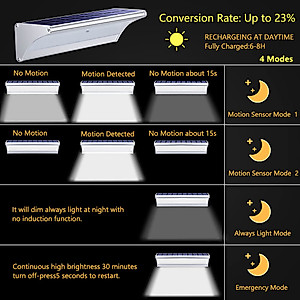 Ousam Led Solar Motion Lights Outdoor Waterproof Wall Lamp for Garage Barn Fence Patio Front Door Driveway Garage House (12in 60LED)