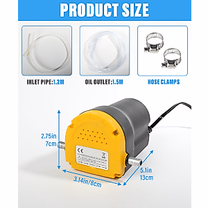 Zlirfy Oil Change Pump Extractor,12V 60W Oil Fluid Pump Extractor Scavenge Oil Suction Pump,Diesel Fluid Scavenge Suction Oil Transfer Pump,Oil Change Pump for Car Boat Motorbike Tractor Truck RV ATV