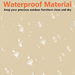 Mancro Square Patio Table Cover, 48 Inch Water-Resistant Outdoor Furniture Covers for Table and Chairs, Windproof & UV-Protection Patio Cover Fire Pit Covers 48L x 48W x 29H, Brown Outdoor Table Cover