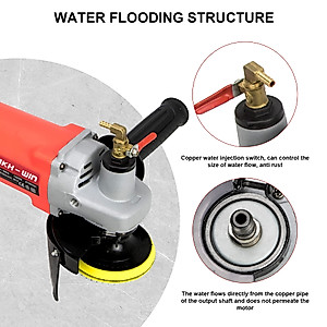 Wet Polisher,1400W/110V Variable Speed 4'' Grinder Machine, Granite Diamond Polisher With Pads Concrete Polisher Stone Polisher Kit for Tile,Marble,Granite,Concrete,Stones