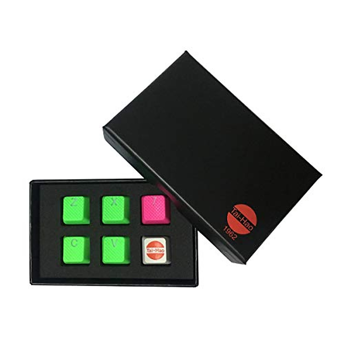 Rubber Gaming Backlit Keycaps Set - 4 Keys for Z, X, C, V, Cherry MX Mechanical Keyboards Compatible OEM (Neon Green)