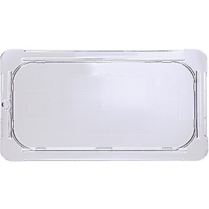 Carlisle FoodService Products 10276U07 Polycarbonate Universal Flat Lid, 12-3/4" Length x 7" Width x 7/16" Height, Clear, For TopNotch One-Third Size Food Pans (Case of 6)