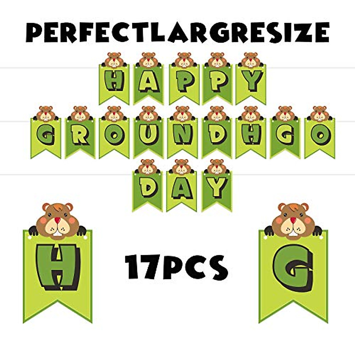 Happy Groundhog Day Banner Background Cute Animals Peeking Out Hole Theme Favors Decor for Groundhog Day Weather Forecast Spring February 2nd Holidays Festival 1st Birthday Party Supplies Decorations