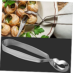 EXQUIMEUBLE Stainless Steel Snails Clip Barbecue Grill Tongs kitchen escargot utensil grilling tongs Stainless Steel Snail Tongs Food Clamp Cooking Tongs metal kitchen Tongs with lock sandwich