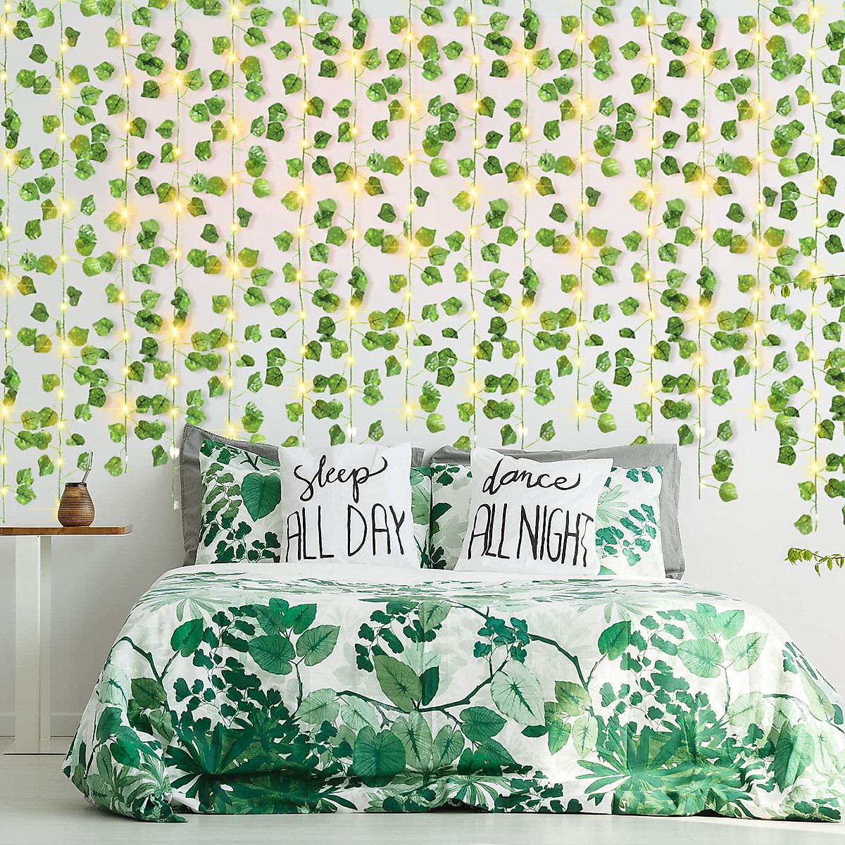 72 Pcs 496 Feet Fake Vines Fake Ivy Leaves Artificial Ivy Garland Greenery Vines Hanging Plants for Bedroom Party Wedding Christmas Halloween Garden Home Office Kitchen Wall Decoration